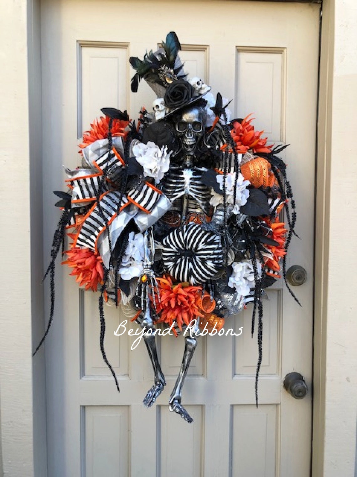 Skeleton Wreath Halloween Skeleton Wreath Fall Wreath - Etsy