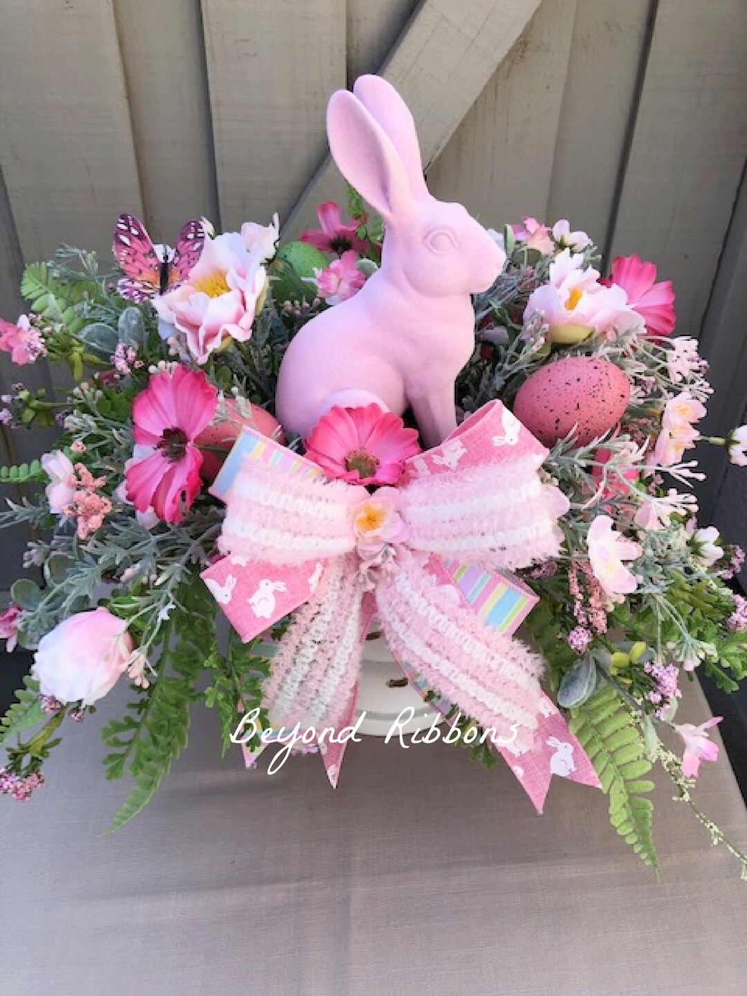 Easter Bunny Centerpiece, Pink Bunny Centerpiece, Table Centerpiece ...