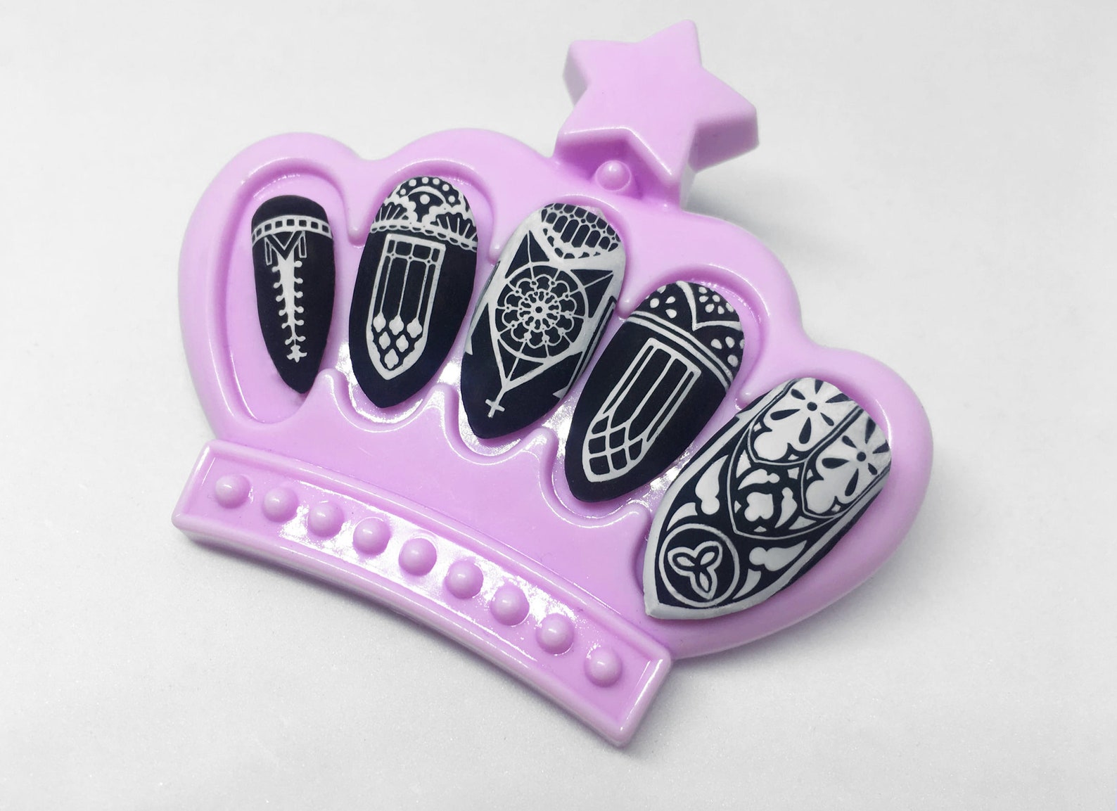 Midnight Cathedral Decorated Gothic Almond Press on Nails | Etsy