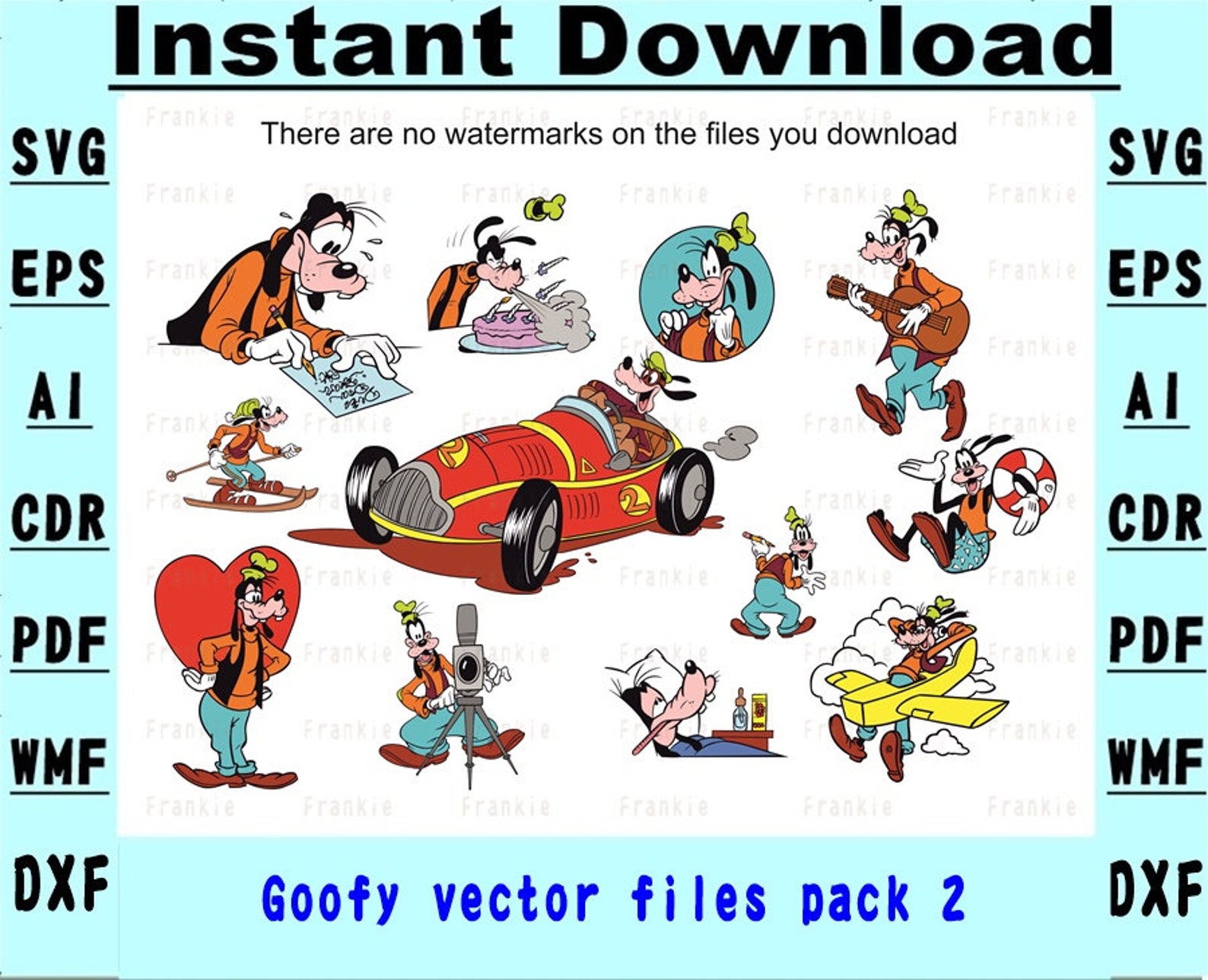 Goofy Vector Pack 02 SVG Stencil Instant Download 6 File | Etsy