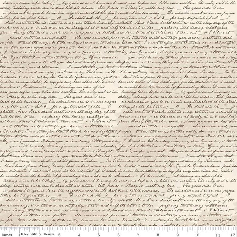 Riley Blake "jane Austen at Home" Collection "correspondence" Jane ...