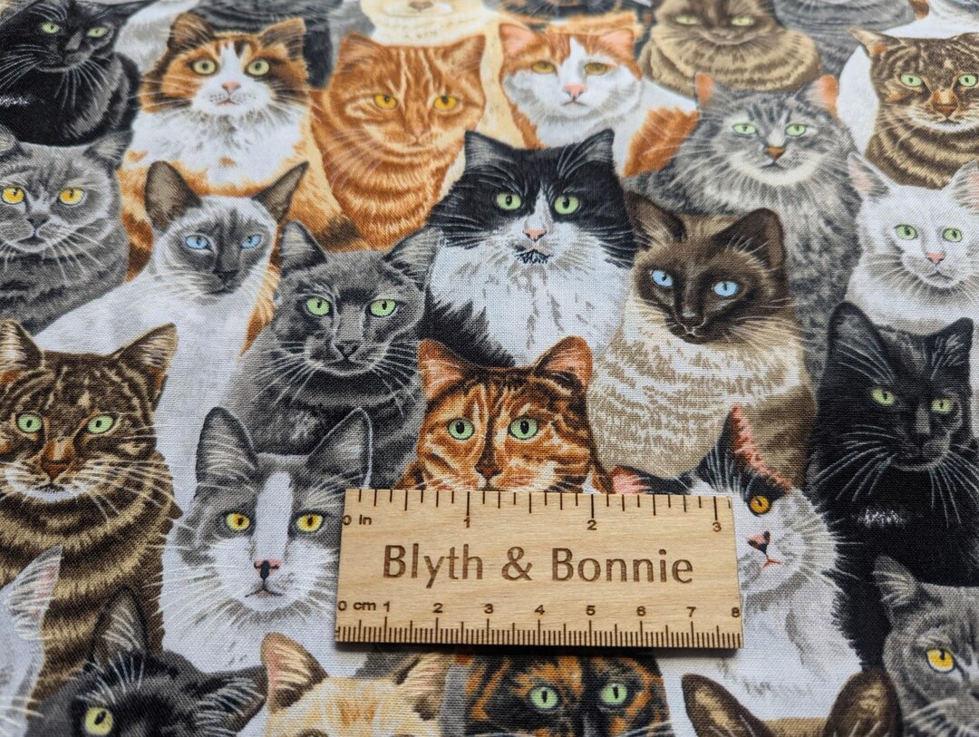 Crowded Cats Fabric by Nutex Medium Weight Craft Cotton Patchwork Quilting Cat Fabric - Etsy