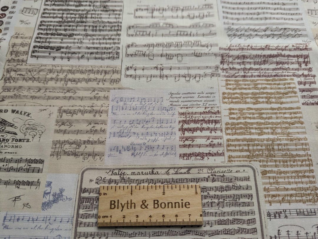 Cream/tan Sheet Music Collage by Nutex Antique Sheet Music Print Medium ...