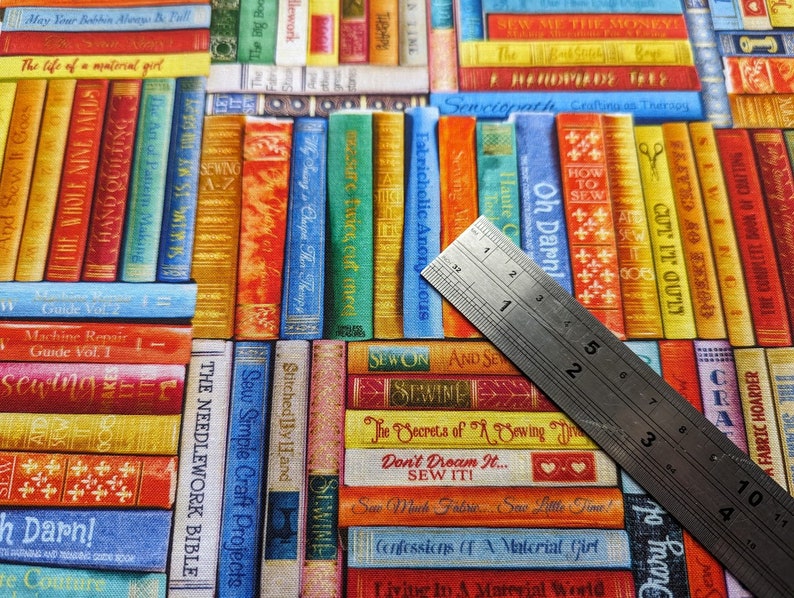 Colourful Book Fabric Sewing Library Books "sew Strong" Collection by ...