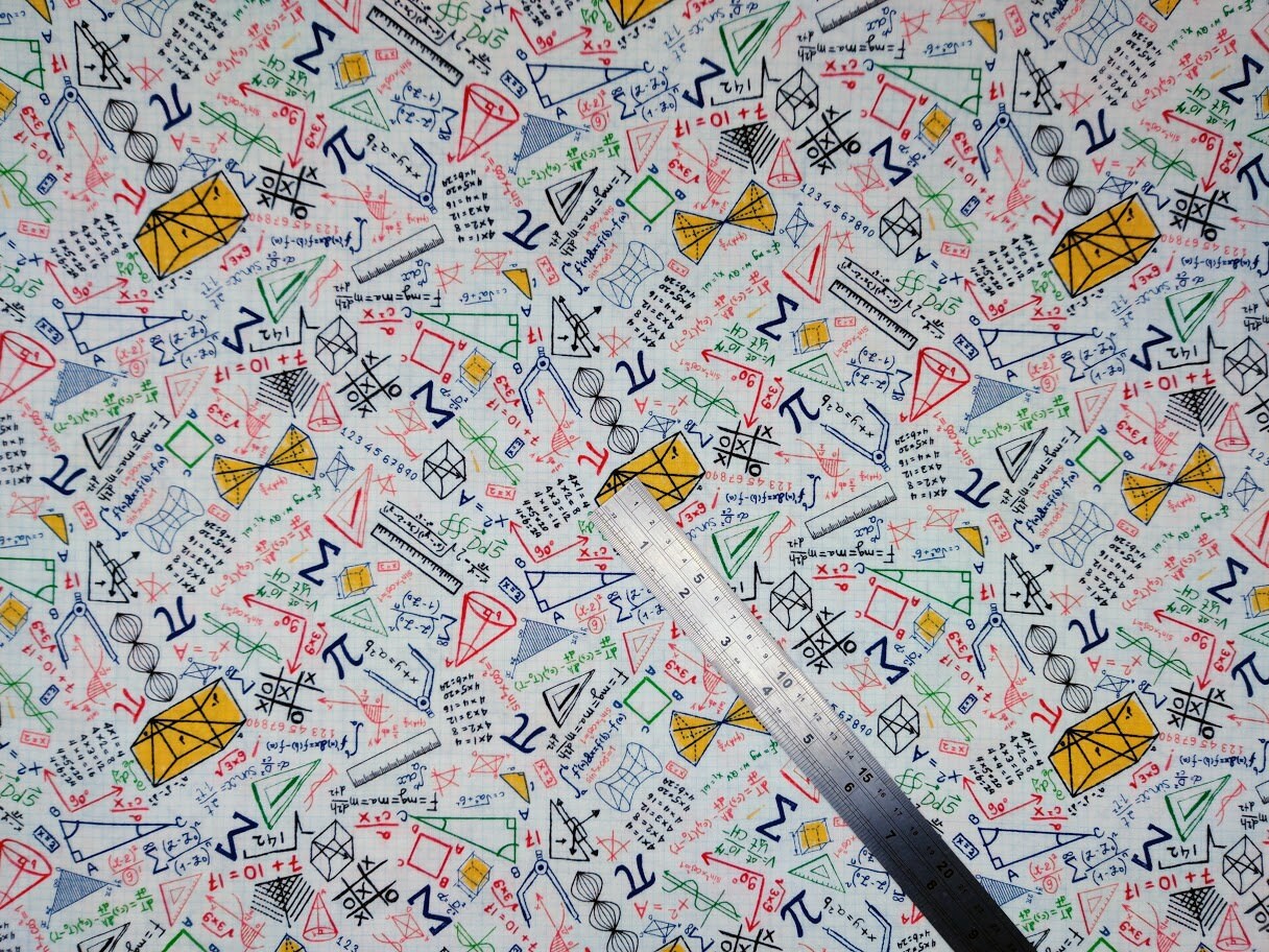 Maths Doodles Cotton Patchwork Fabric Timeless Treasures - Etsy UK