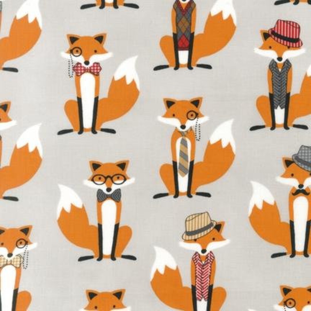 Foxes in Clothes and Glasses Material Fox and the Houndstooth - Etsy