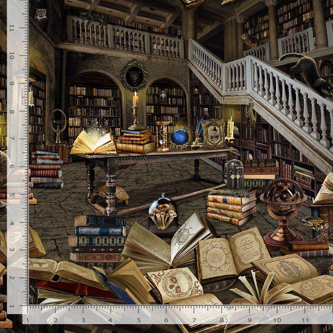 Timeless Treasures "mad Scientist" Collection Magic Haunted Library 44 ...