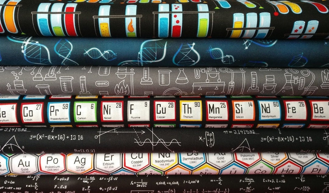 Science Fair Cotton Patchwork Fabric, Robert Kaufman, Physics Fabric ...