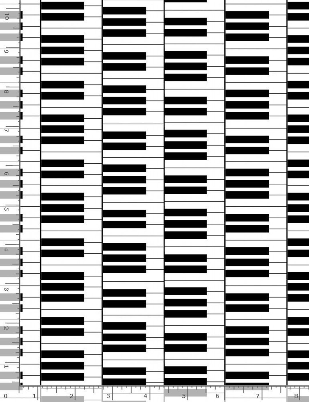 Piano Keys Fabric Piano Keyboard Music Cotton Patchwork Timeless ...
