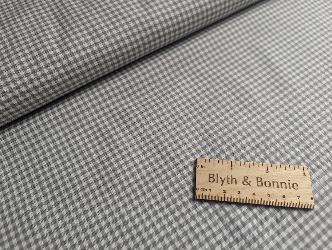 Stof Nordsø Woven Grey Gingham Scandinavian Style Cotton Fabric 65 ...