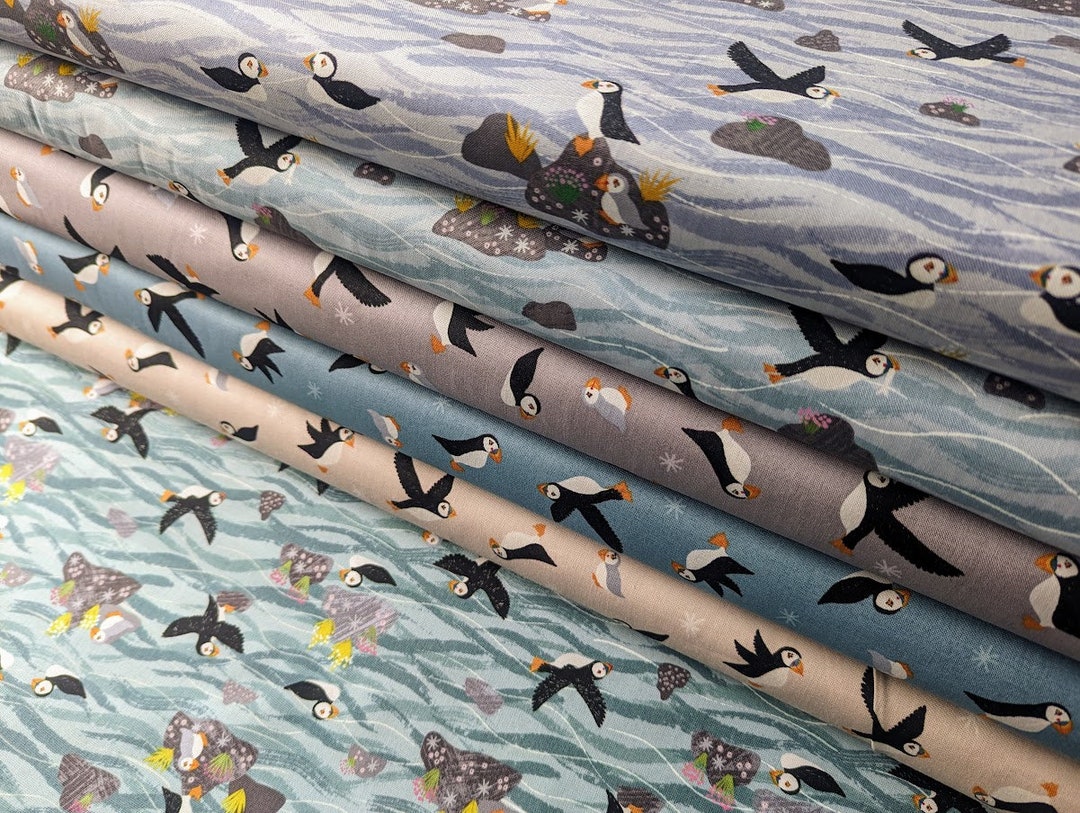 Puffins and Pufflings Lewis and Irene Craft Cotton Patchwork Fabric ...