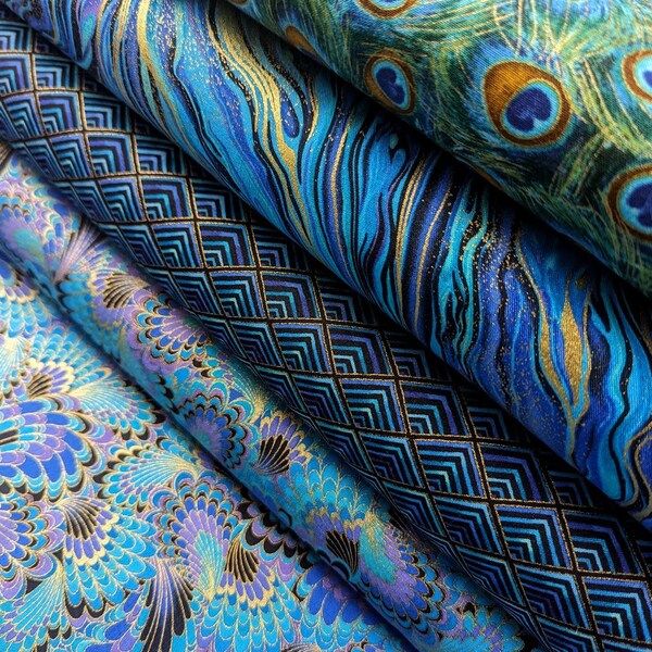 Peacock Fabric - Etsy