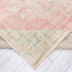 Turkish Style Pastel Pink Neutral Vintage Rug 7x10 Natural Pale Pink ...