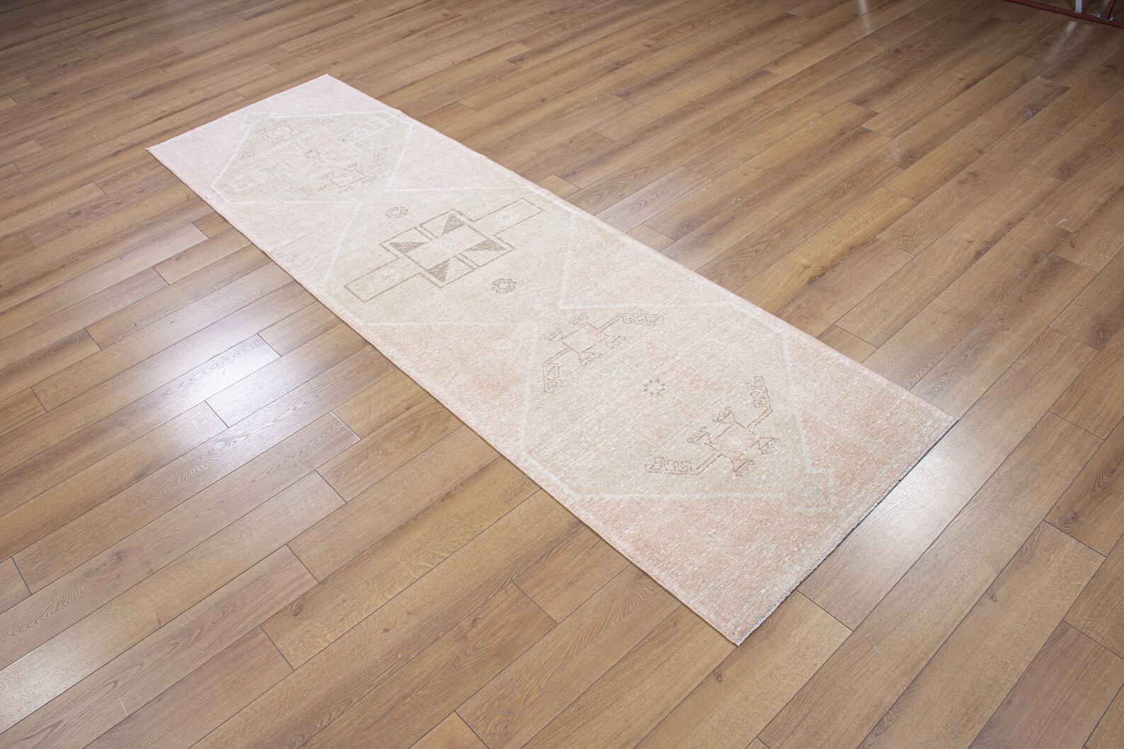 Pastel Pink Runner 10.7 X 3.1 Feet Corridor Runnerbohemian | Etsy