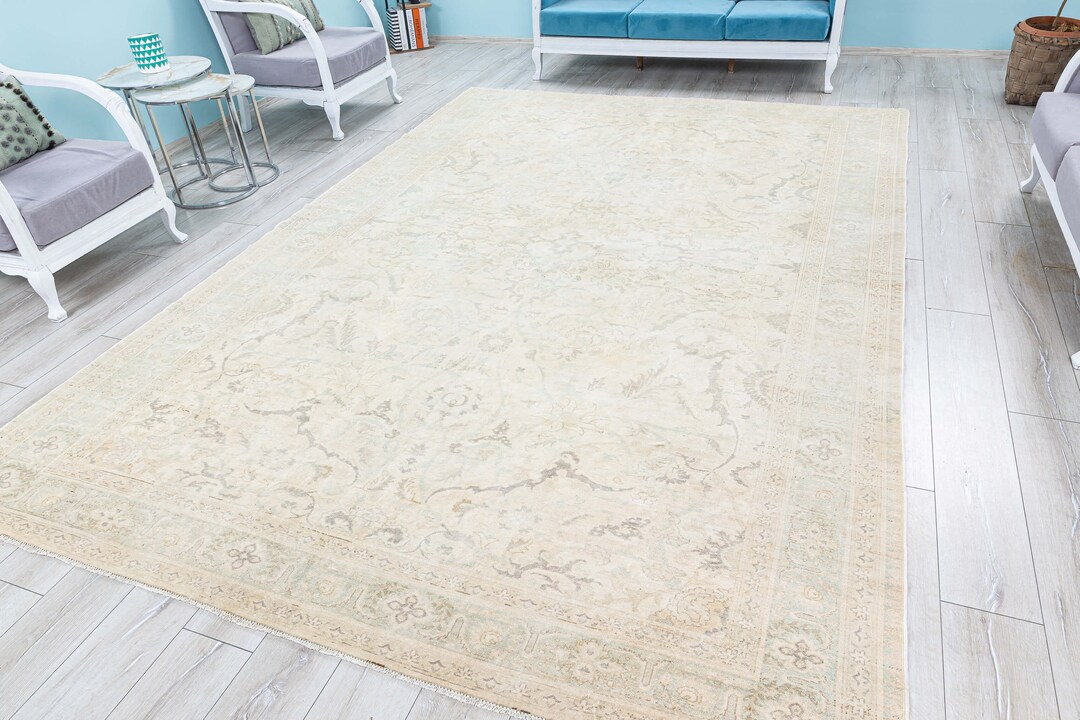 Oushak Muted Rug 8x12 Neutral Vintage Oversize Best Quality Carpet ...