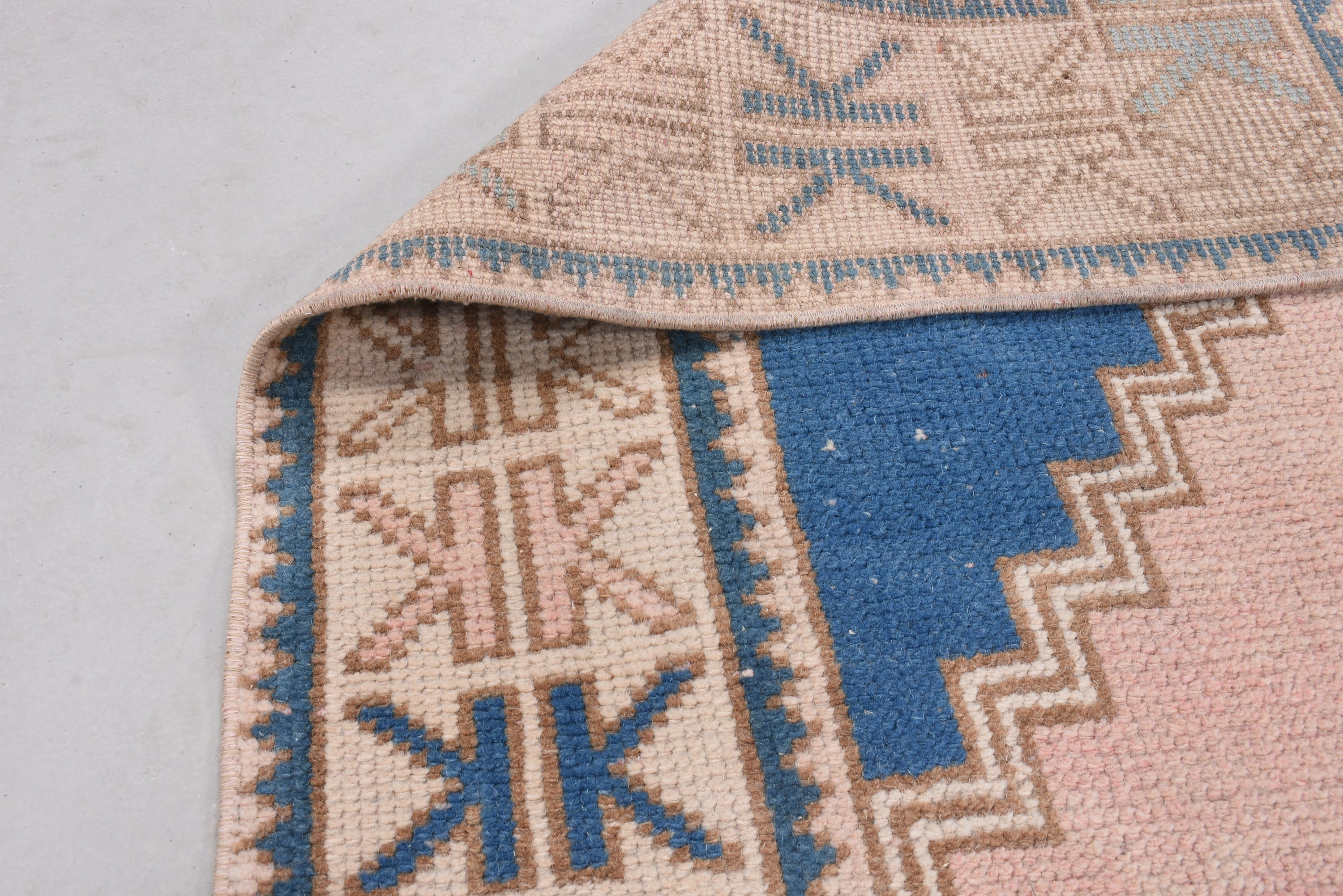 Light Pink and Blue Area Rug 8.5x4.7 Feet Muted Vintage Rug,nursery ...