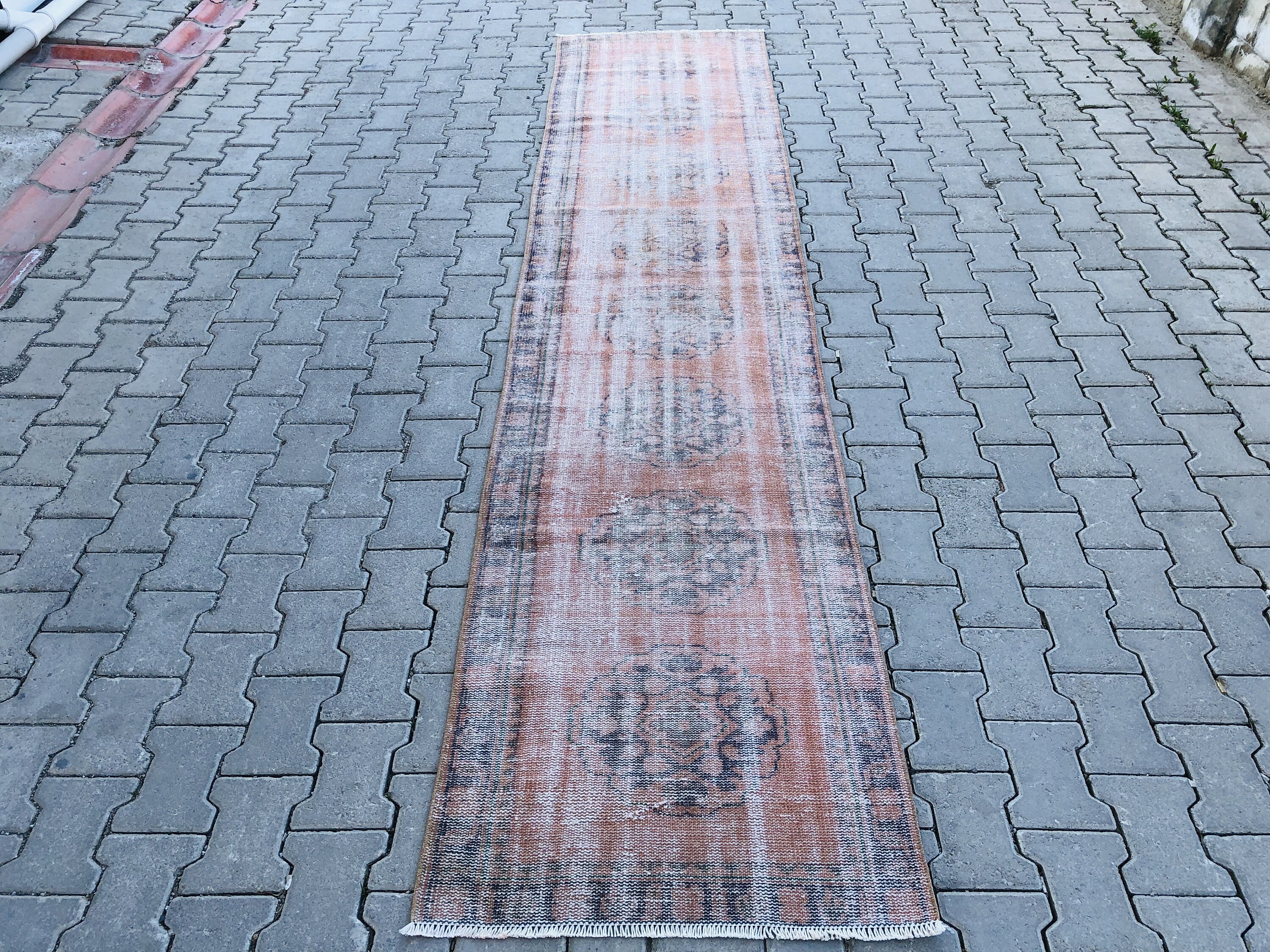 Pink Runner Rug,turkish Runner Rug,pink Hallway Rug,runner Rug Long ...