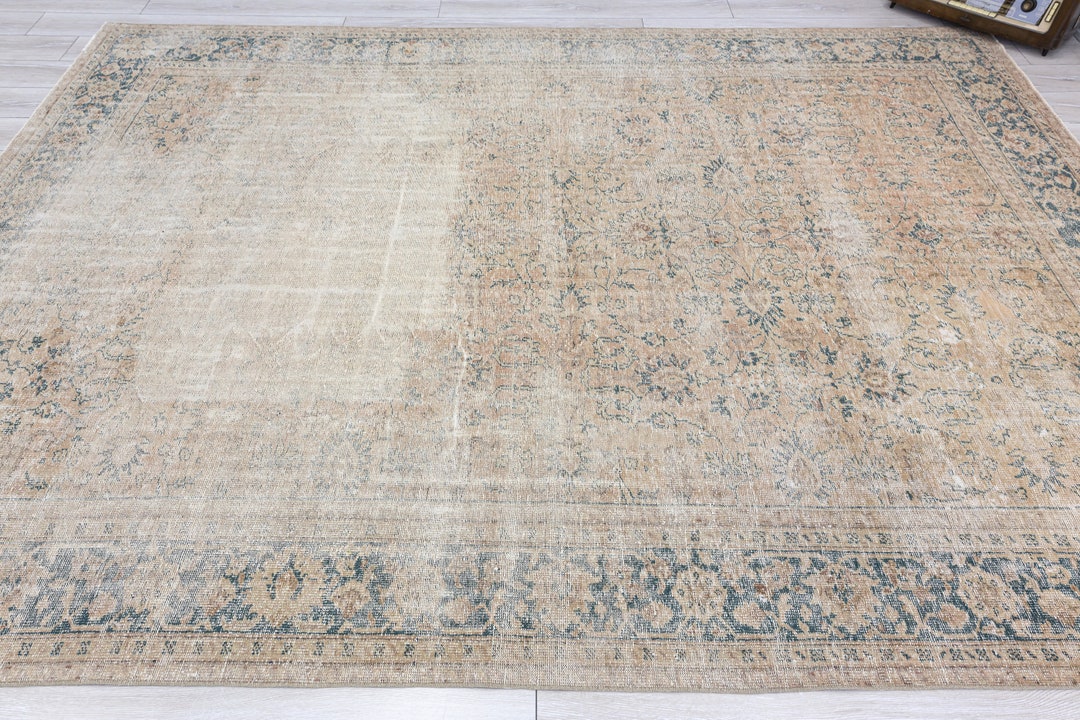 Oushak Muted Rug 8x11 Neutral Large Rug 9x13,vintage Oversize Rug ...