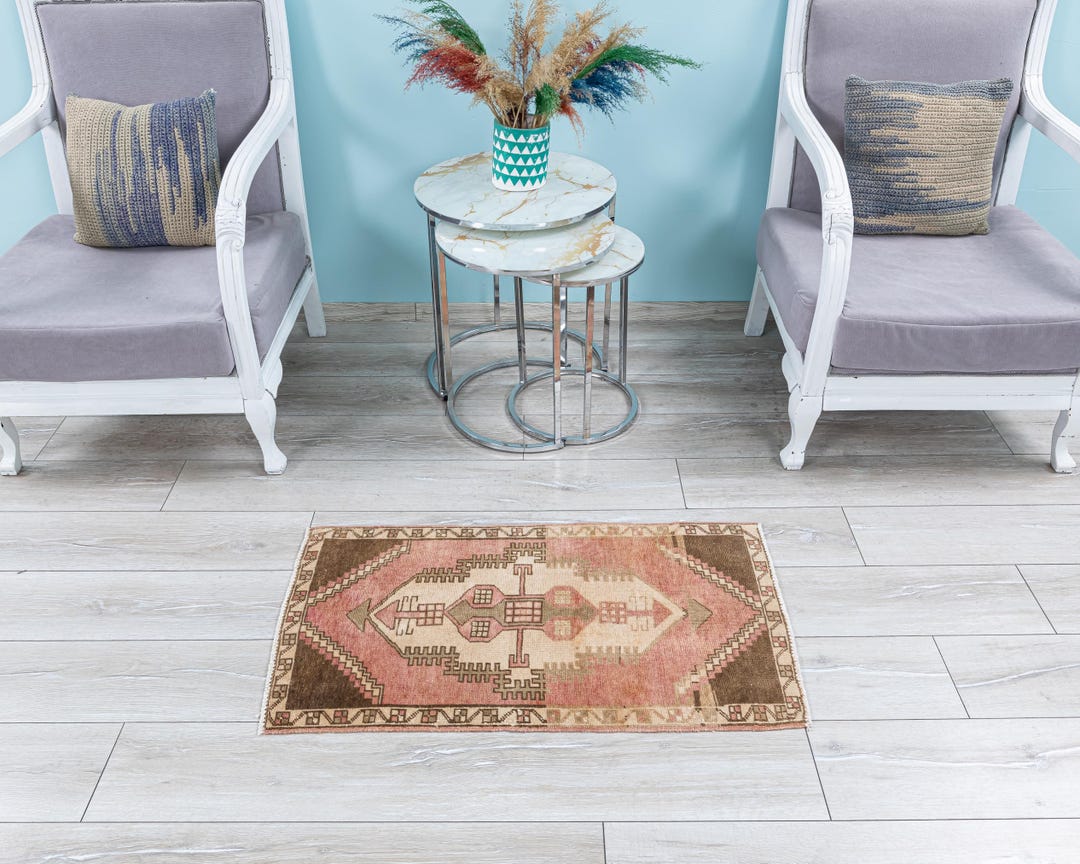 2x3 Turkish Rug,faded Small Carpet, Tiny Bohemian, Oriental Accent ...