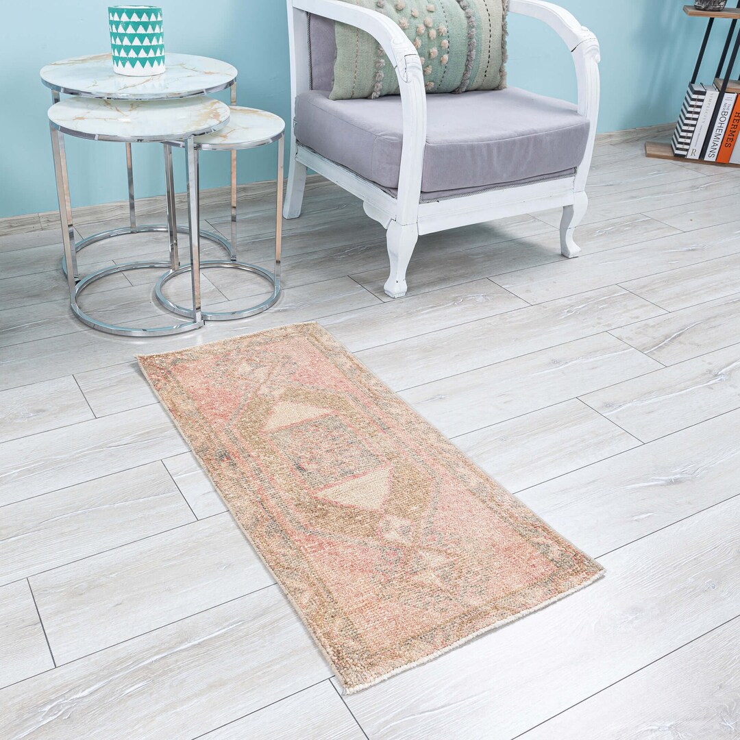 2x3 Muted Vintage Small Turkish Bath Mat Rug 2x3 Door Mat Primitive ...