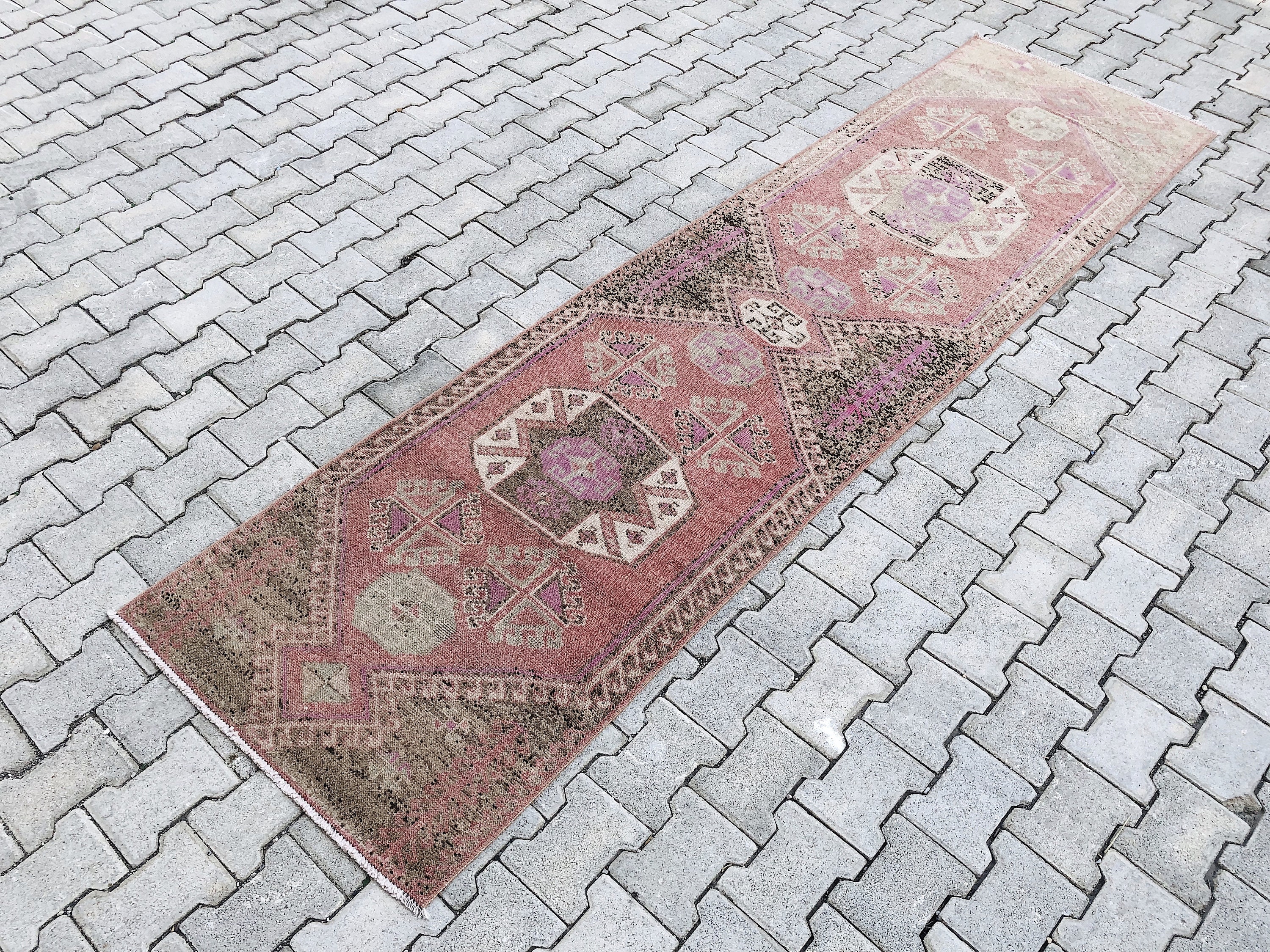 Pastel Pink Anatolia Runner RugPastel Turkish Runner | Etsy