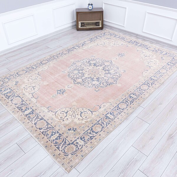 Vintage Muted Pink Rugs - Etsy