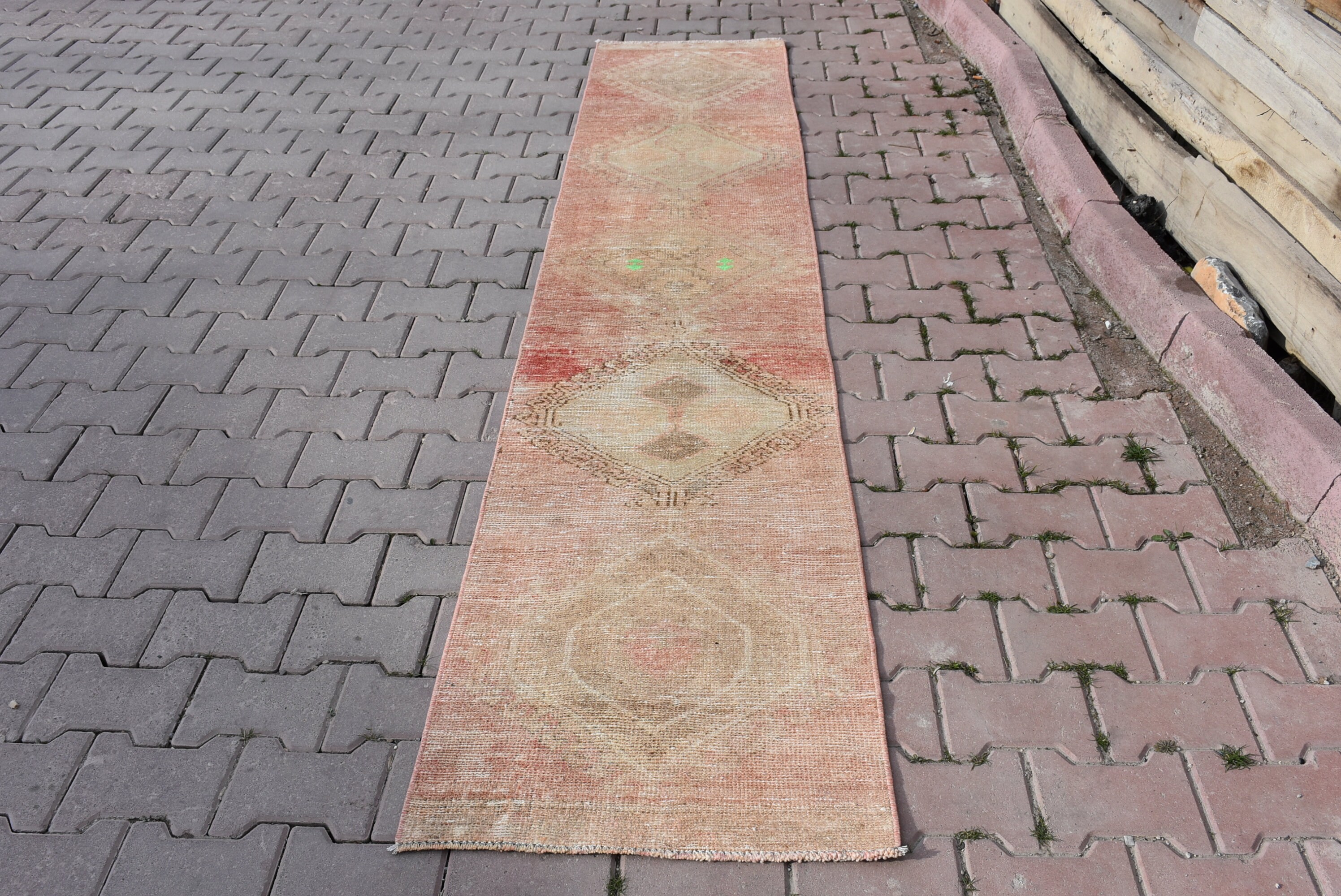 Narrow Pink Runner Rug 9.9 X 1.9 Feet Pastel Turkish Runner Rug,narrow ...