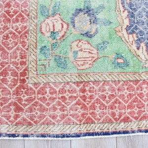 Oversize Turkish Pastel Blue Green and Red Area Rug,large Vintage Pale ...