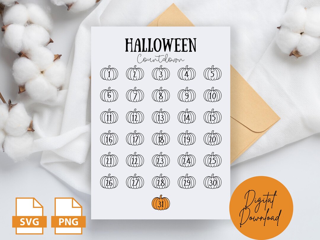 Halloween Countdown Svg Fall Decorations, Halloween Decor Classroom ...