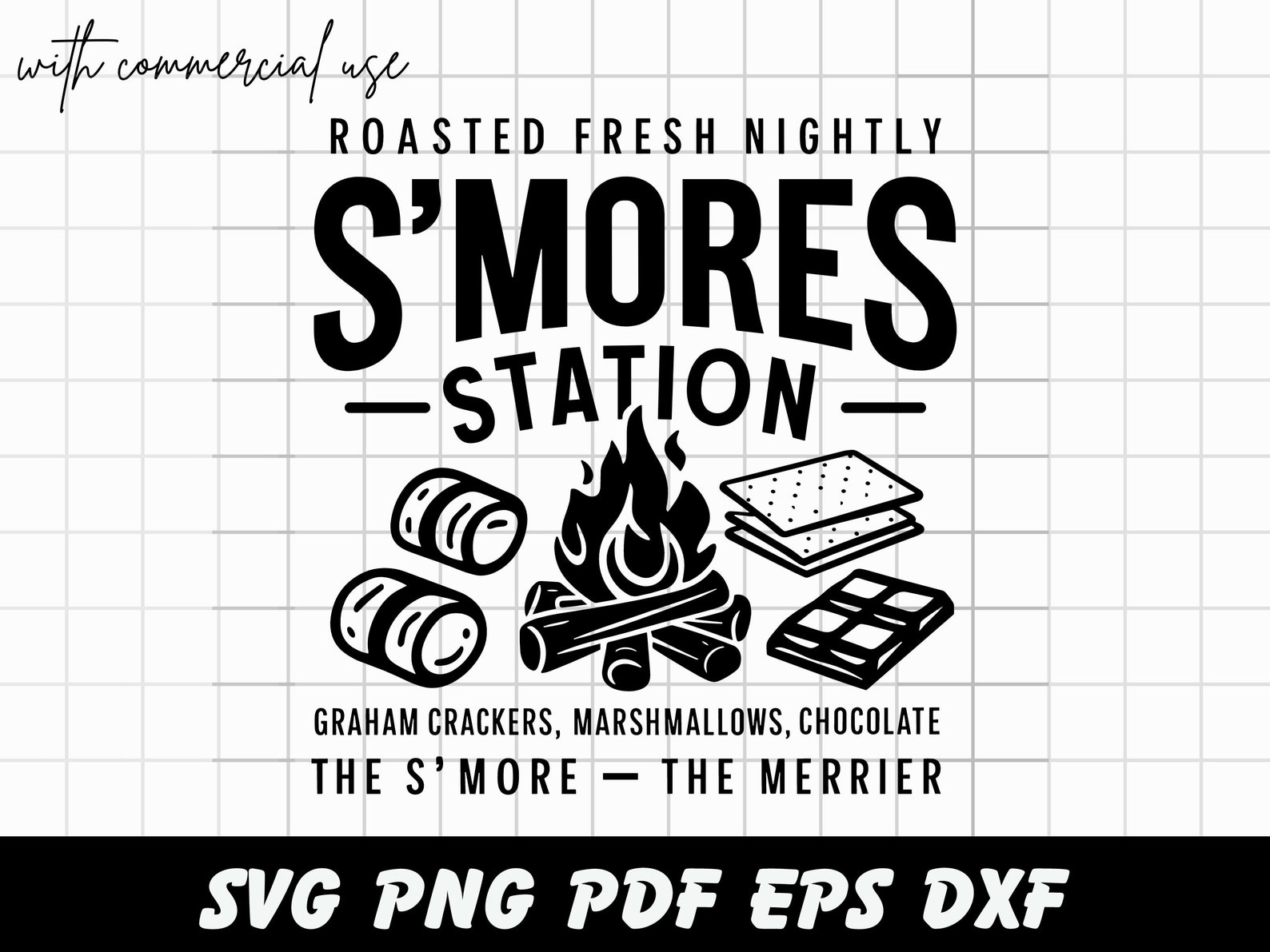 S'mores Station Svg, Cutting Board Svg, Kitchen Svg, Baking Svg ...