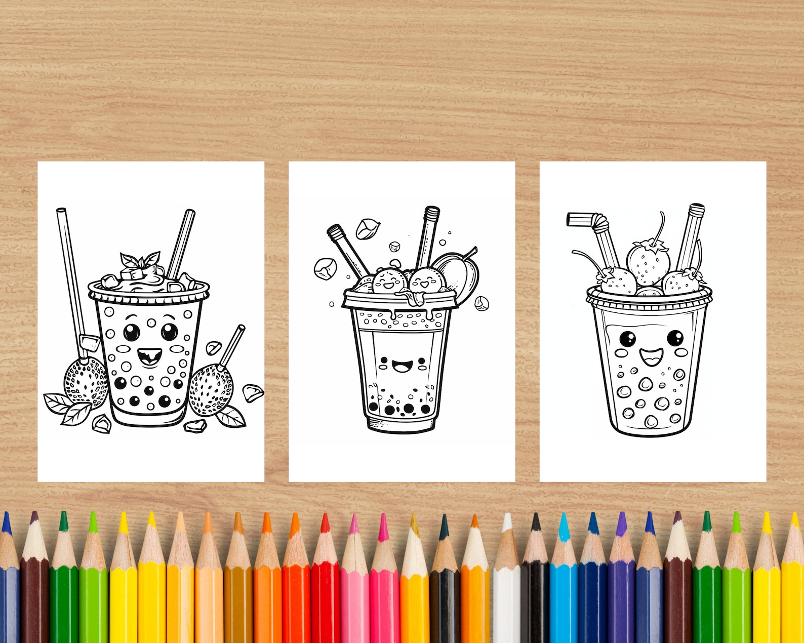 Cute Coloring Pages Boba | Boba Coloring Book | Instant Download ...