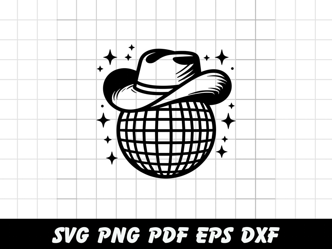 Disco Cowboy Hat | Cowgirl Hat | Bachelorette Png Svg | Disco Ball Svg ...