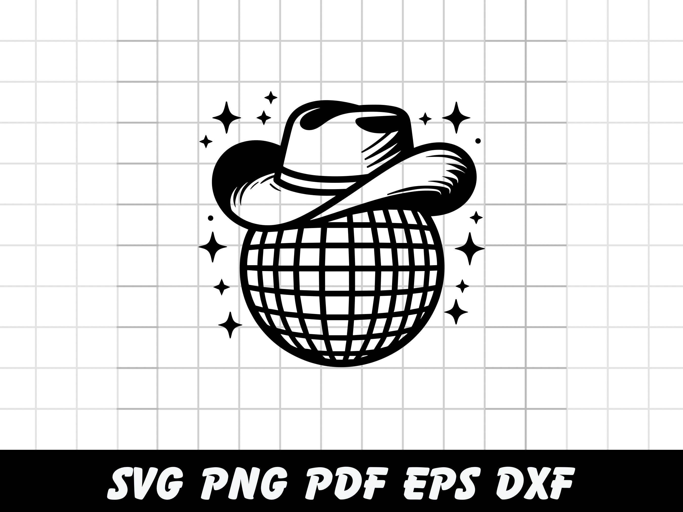 Disco Cowboy Hat | Cowgirl Hat | Bachelorette Png Svg | Disco Ball Svg ...