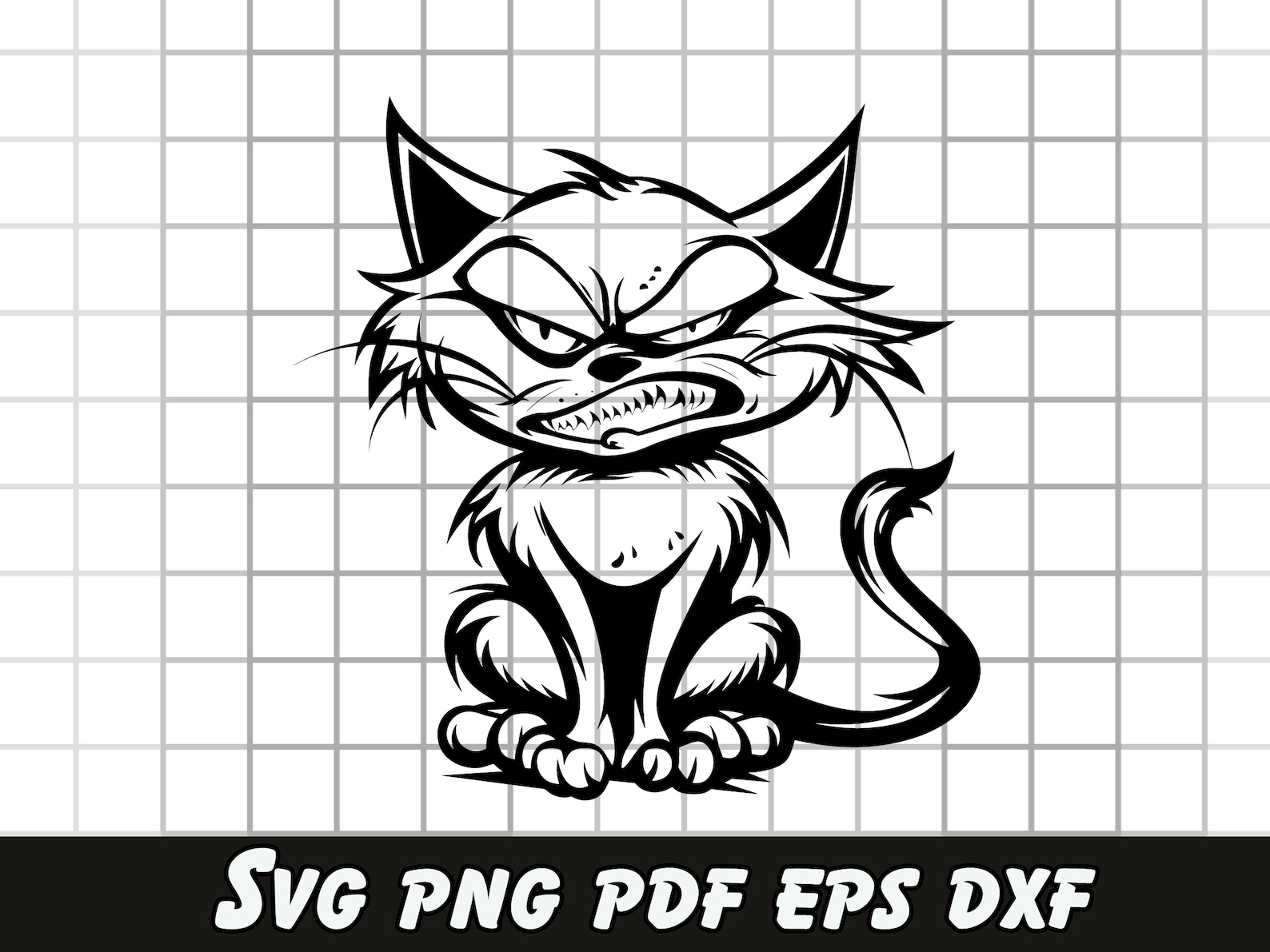 Angry Cat Svg |spooky Cat SVG Png Def Eps Pdf - Evil Cat Svg, Cat Svg ...