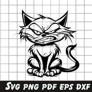 Angry Cat Svg |spooky Cat SVG Png Def Eps Pdf - Evil Cat Svg, Cat Svg ...