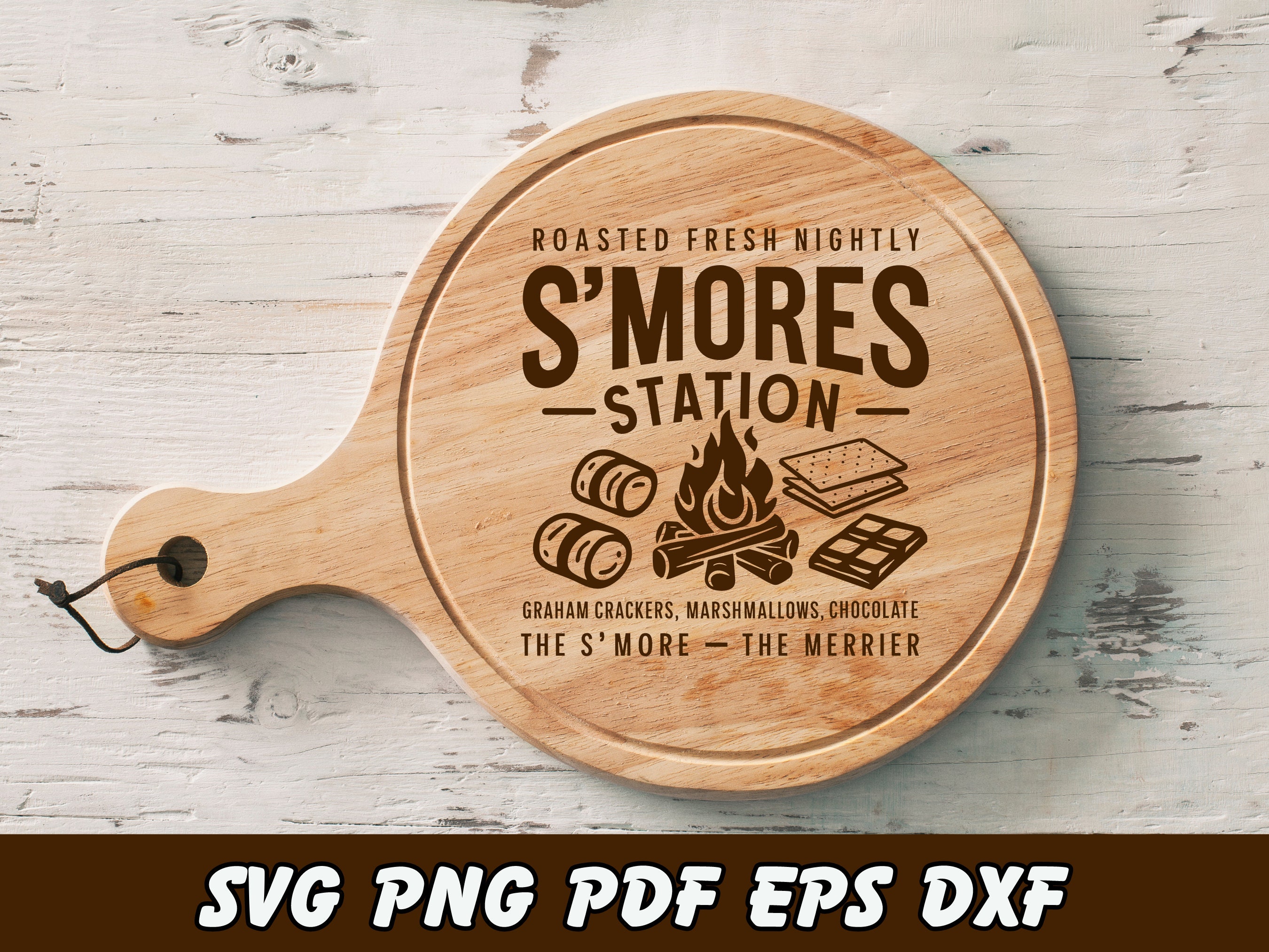 S'mores Station Svg, Cutting Board Svg, Kitchen Svg, Baking Svg ...