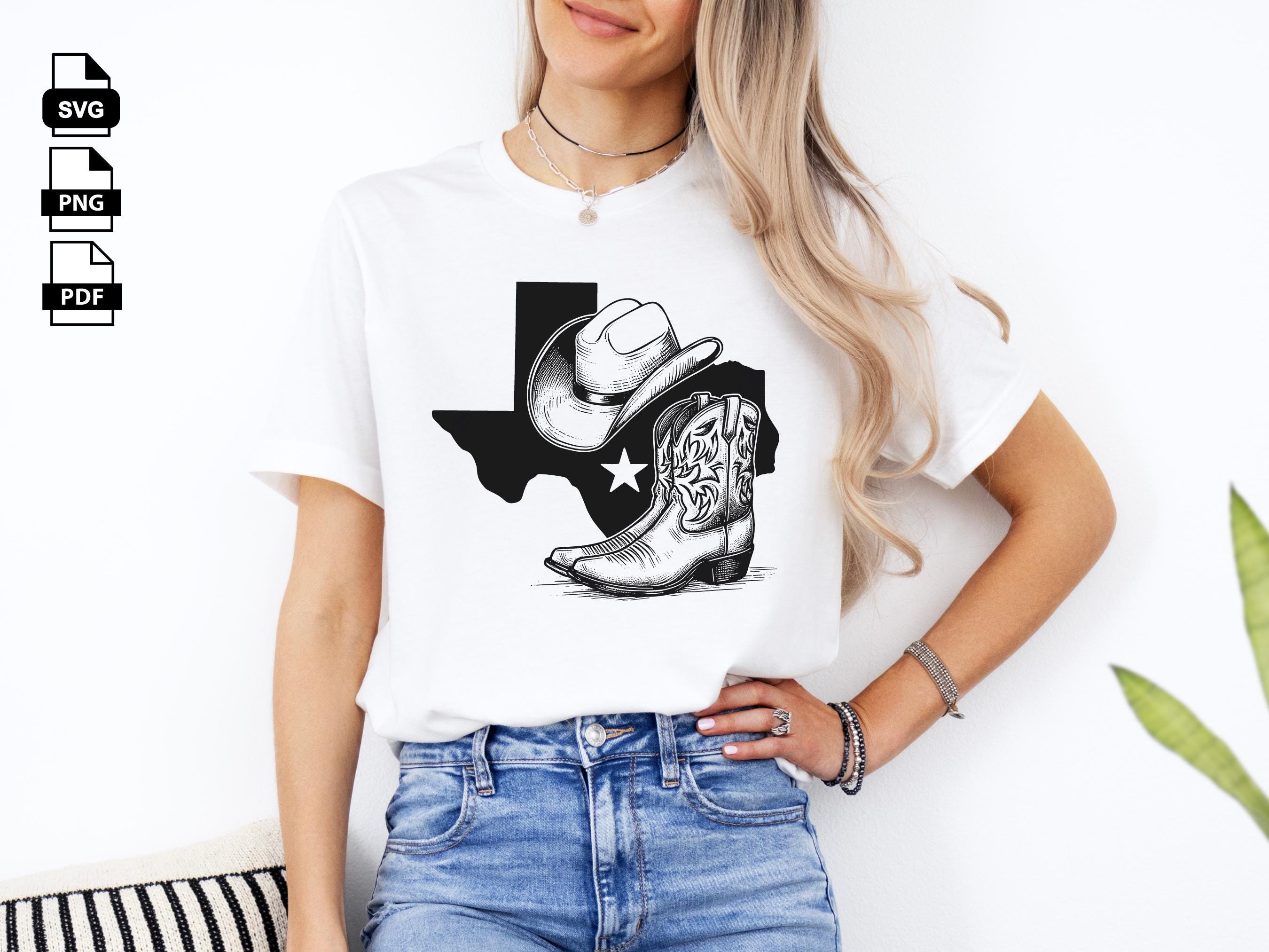 Texas Svg Png Pdf Country Music Svg Texas With Cowboy Boots and Hat Svg ...
