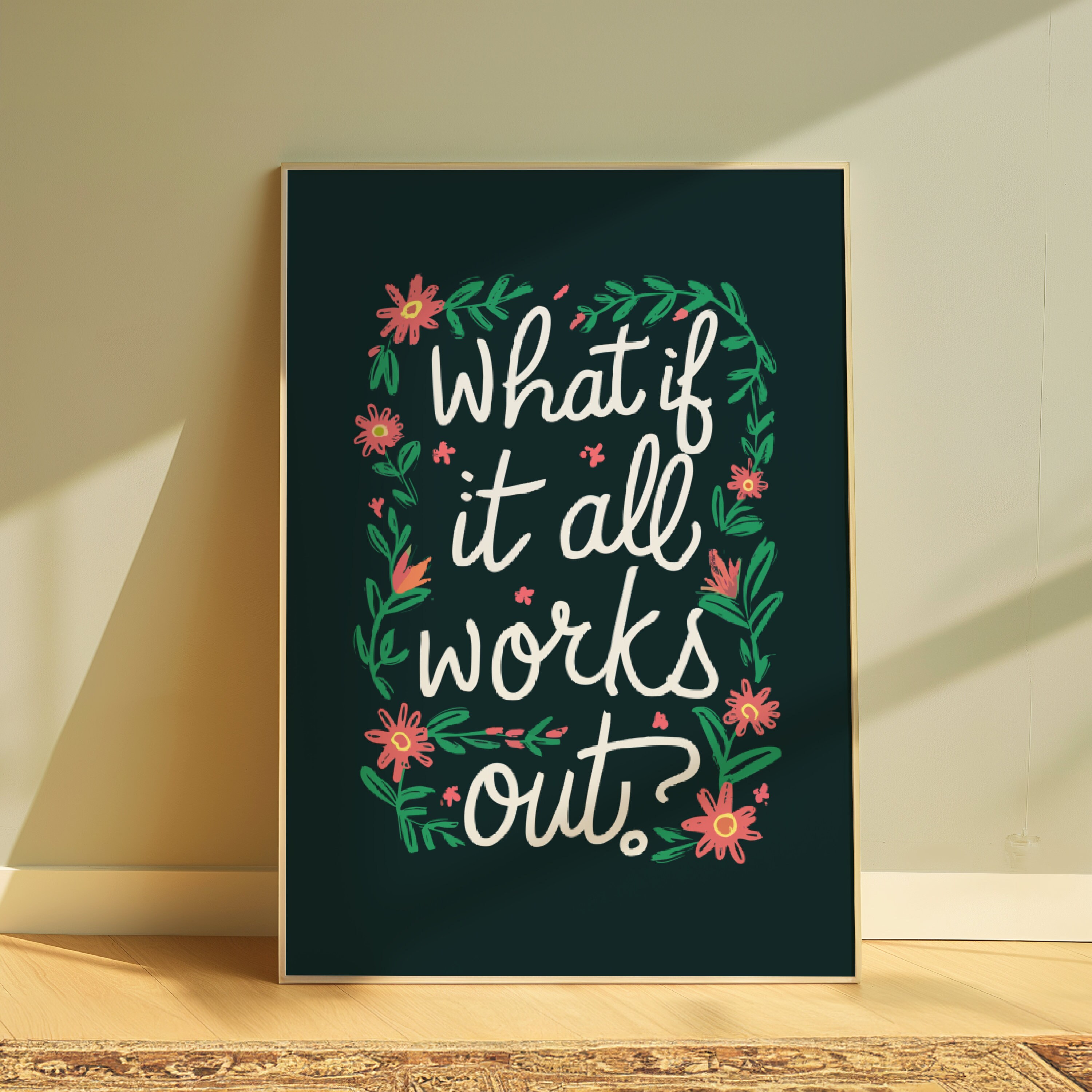 What If It All Works Out Print, Printable Wall Art, Trendy Wall Art ...
