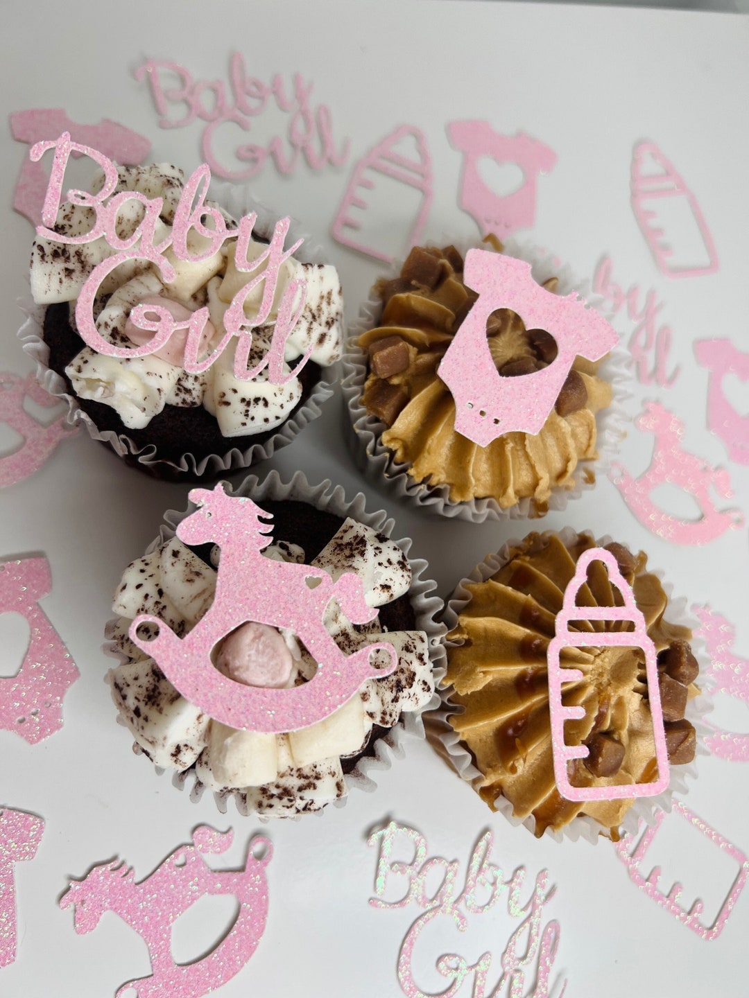 New Baby Cupcake Toppers, Cake Toppers, Baby Girl, Baby Boy, Oh Baby ...