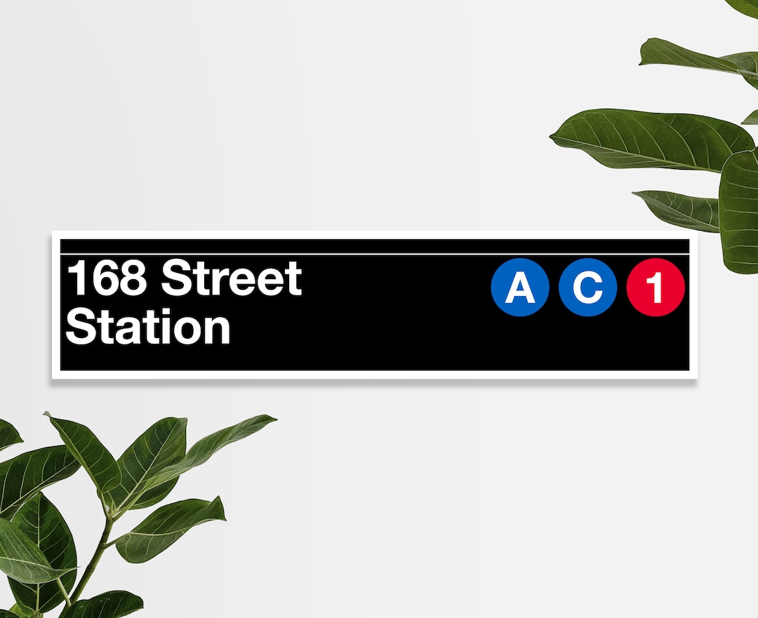 NYC 168 Street Station Subway Platform Sign Print Wall Art (instant ...