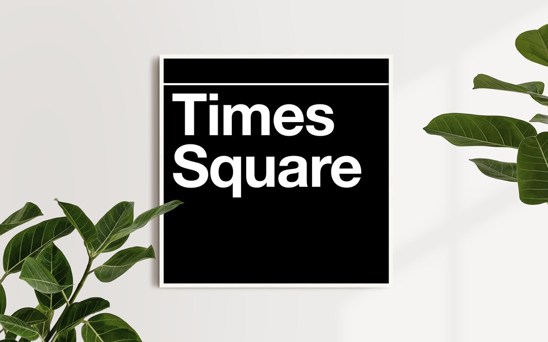 NYC Times Square Subway Pillar Sign Print Wall Art (instant Digital ...