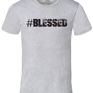 HASHTAG Blessed T-shirt Black/charcoal/gray/navy/orange/red/royal Blue ...