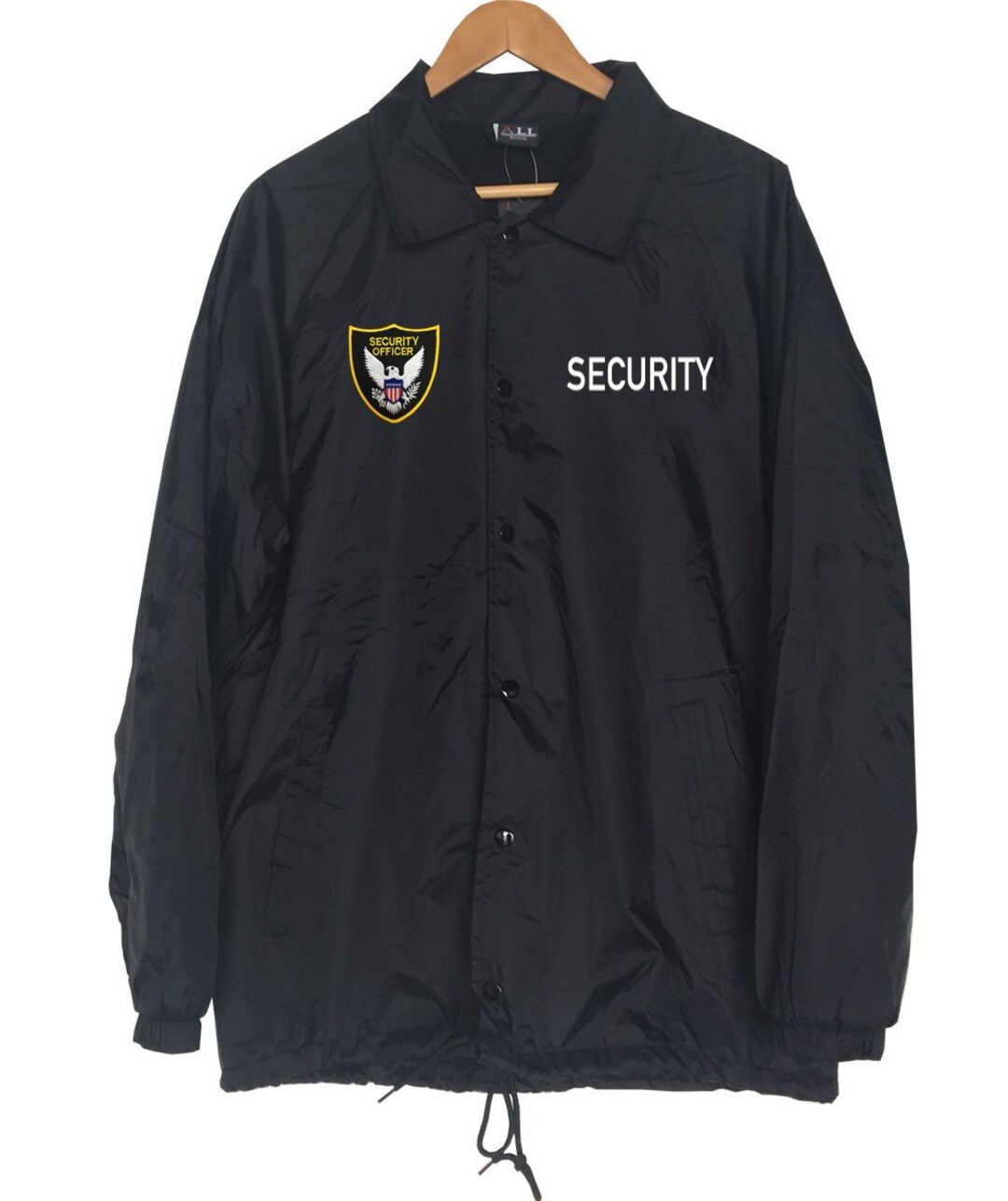 Light Comfortable Security Windbreaker W/ Embroidered Patch - Etsy Canada