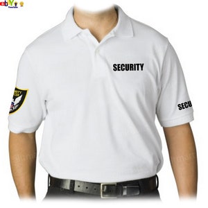 Security Officer Polo T-shirt Graphic Printed W/ Embroidered Patch - Etsy