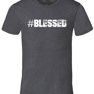 HASHTAG Blessed T-shirt Black/charcoal/gray/navy/orange/red/royal Blue ...