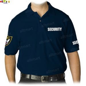 Security Officer Polo T-shirt Graphic Printed W/ Embroidered Patch - Etsy