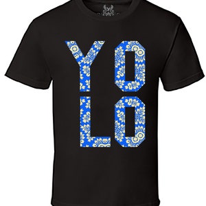 YOLO Floral Pattern Cotton T-shirt - Etsy