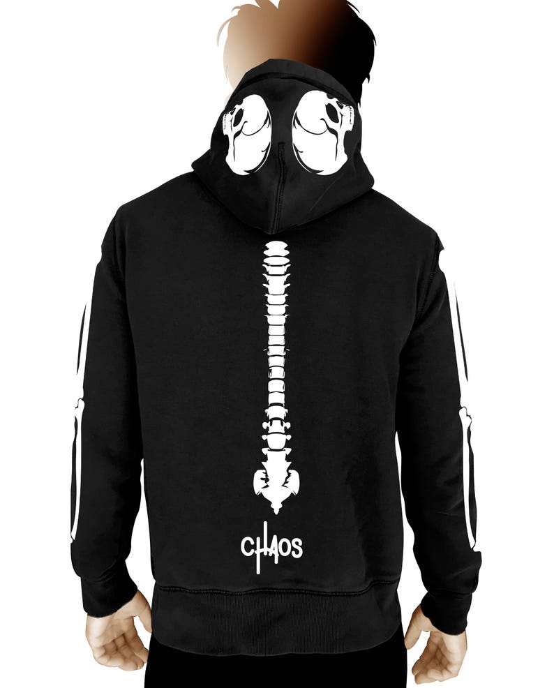 CHAOS Skeleton Body Graphic Hoodie - Etsy