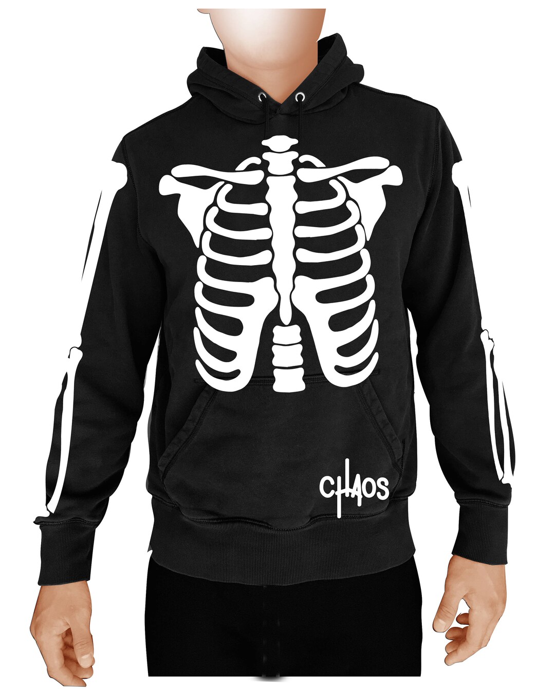 CHAOS Skeleton Body Graphic Hoodie - Etsy