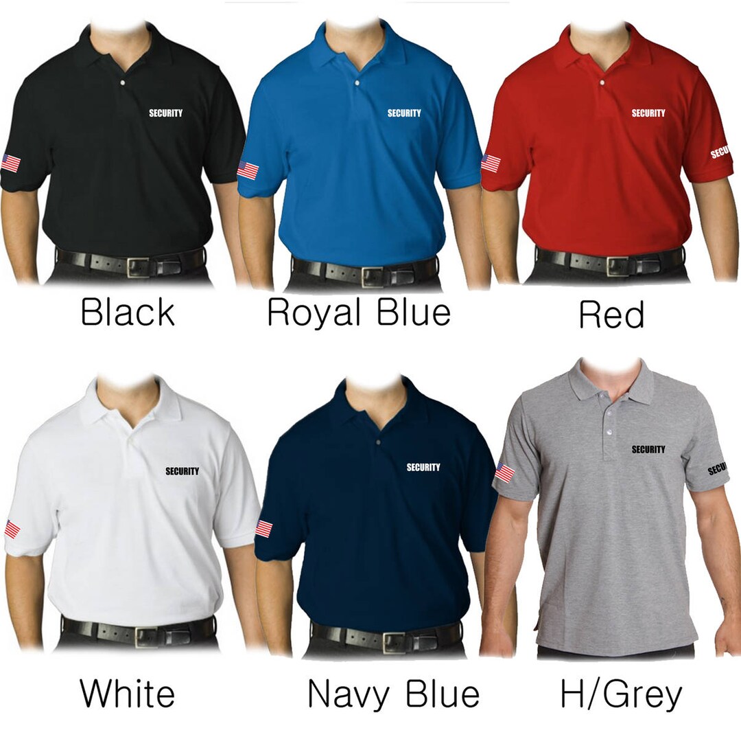 American Security Polo Shirt Black/ Gray/ Navy/ Red/ Royal Blue/ White ...